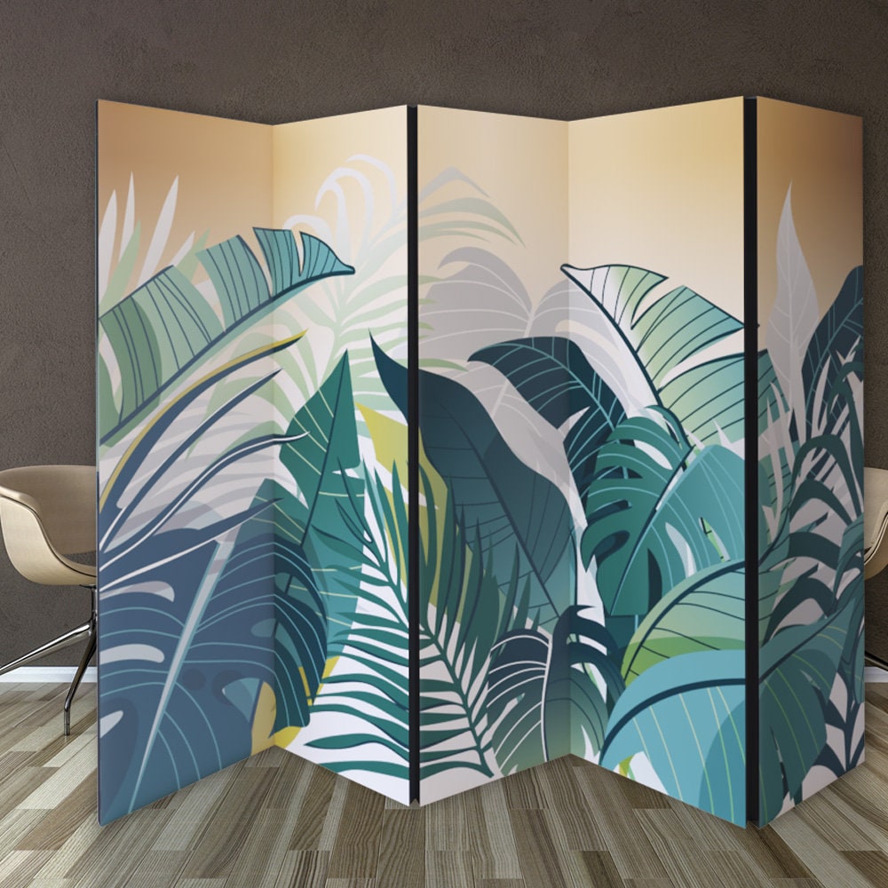 Tropic Plants Room Divider Folding Screen Room Divider 3 - Etsy
