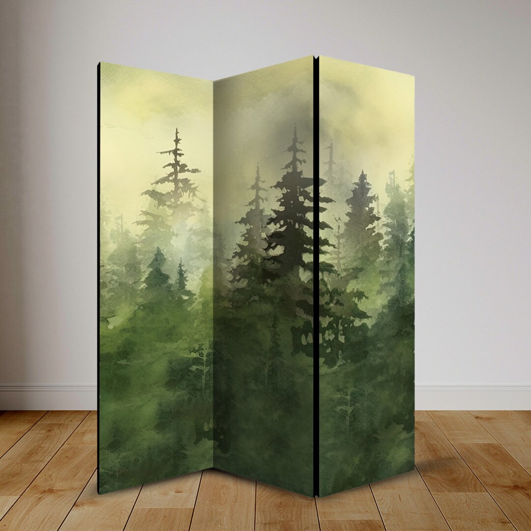 Mysterious Forest Room Divider, Folding Screen, Room Divider 3 and 5 ...