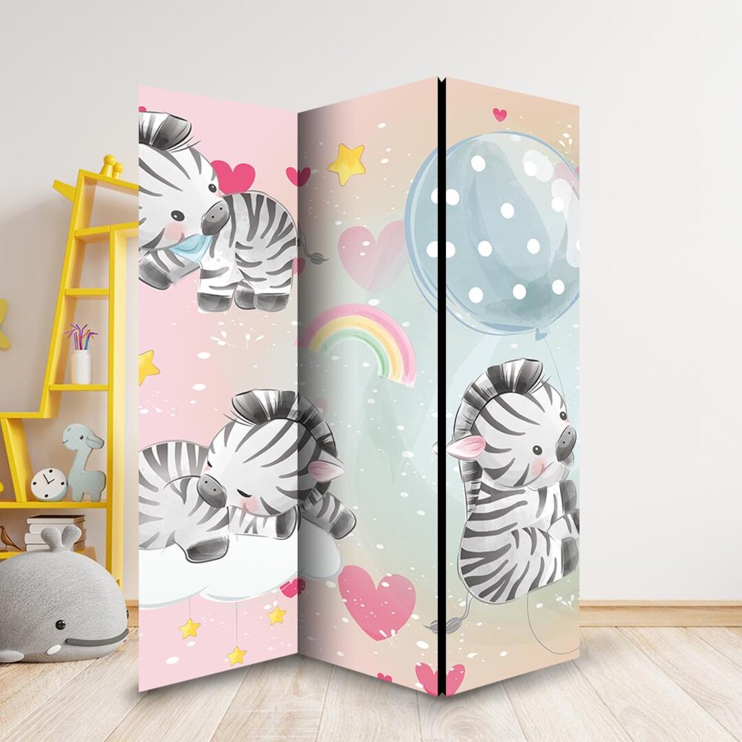 Baby Zebra Room Divider, Folding Screen, Room Divider - 3 and 5 Panels ...