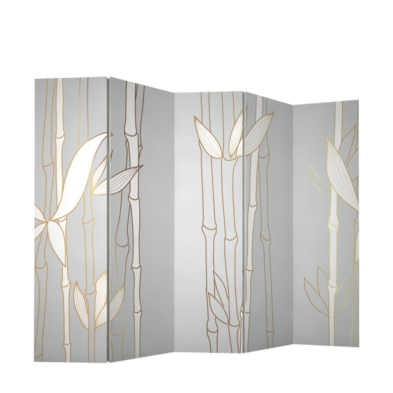 Gold Bamboo Room Divider, Folding Screen, Room Divider - 3 and 5 Panels ...