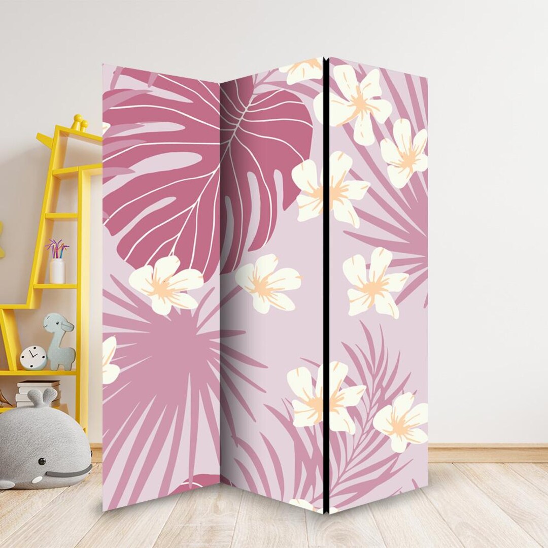 Tropical Leaves Room Divider, Folding Screen, Room Divider - 3 and 5 ...
