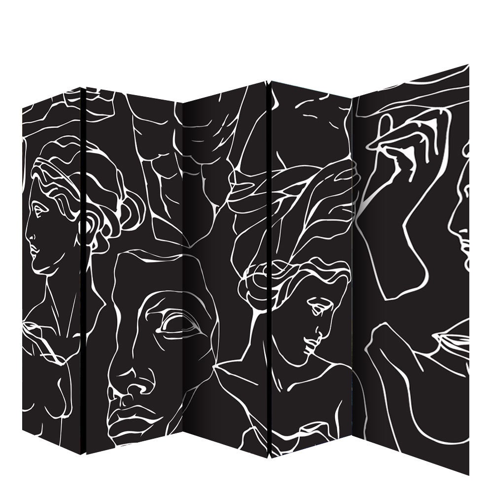 White Sculpture Room Divider Decorative Folding Screen Room - Etsy