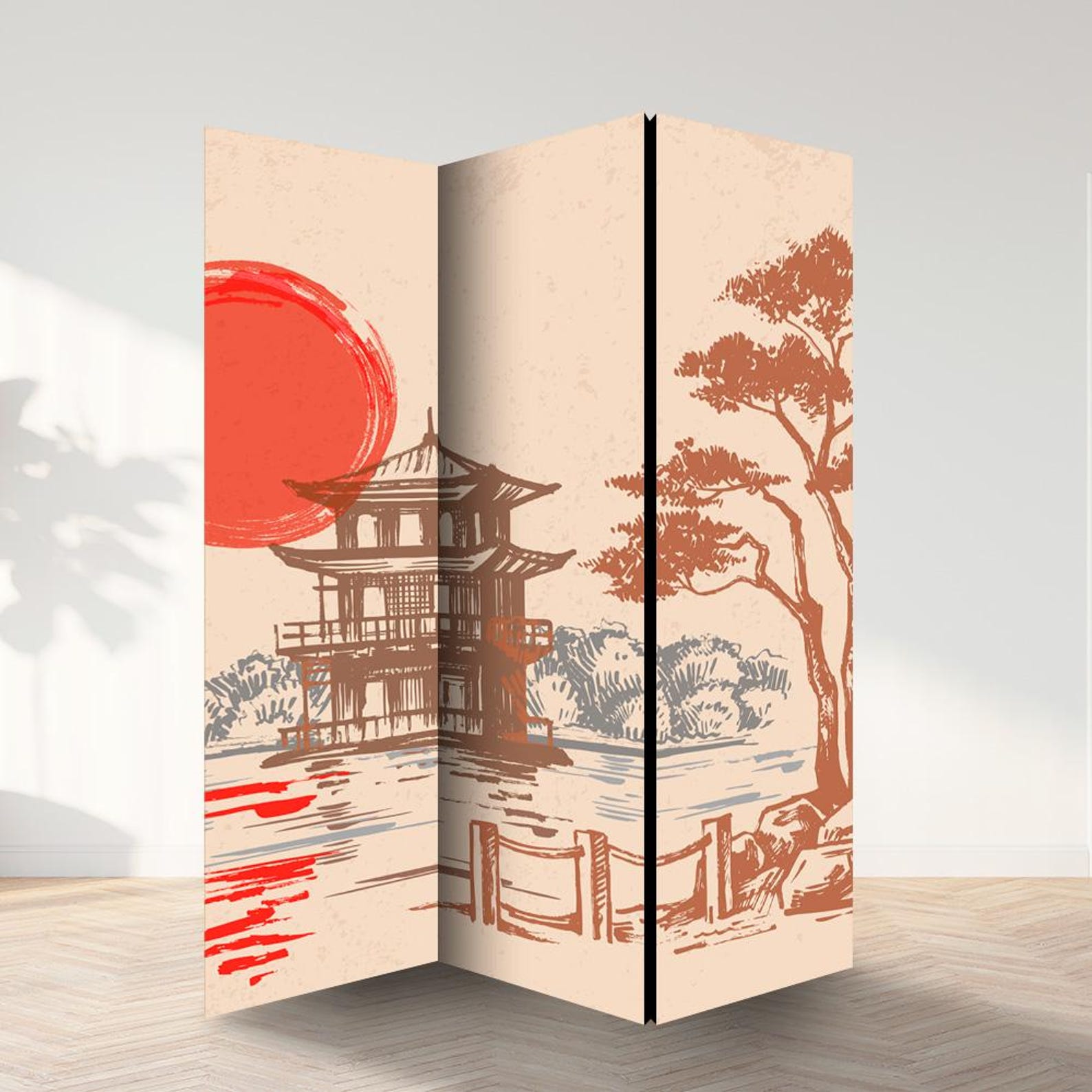 Japanese Charm Room Divider, Folding Screen, Room Divider - 3 and 5 ...