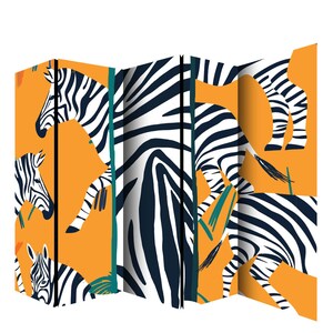 Modern Zebra Art Room Divider, Folding Screen, Room Divider - 3 and 5 ...