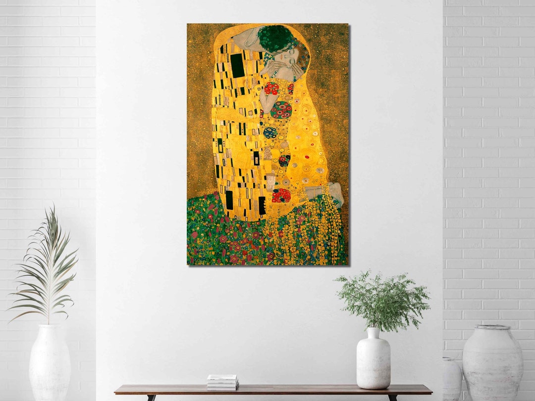 The Kiss - Gustav Klimt Reproduction Canvas Wall Art || Multiple Sizes ...