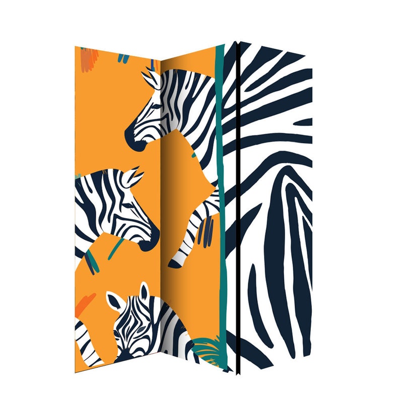 Modern Zebra Art Room Divider, Folding Screen, Room Divider - 3 and 5 ...