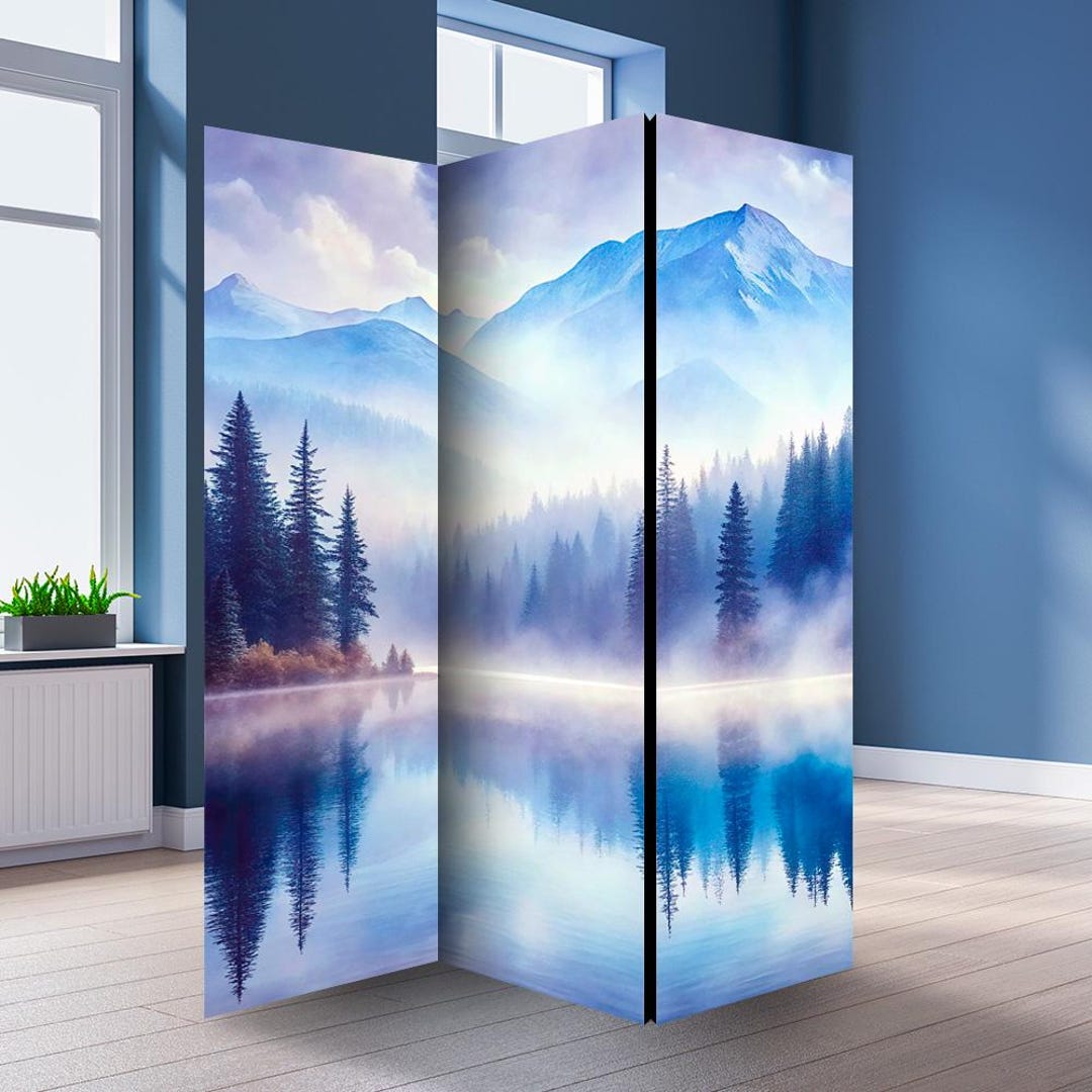 Mountain Oasis Room Divider, Folding Screen, Room Divider - 3 and 5 ...