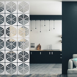 Spider Web Modular Wall Panels - Interior Room Partition - White Black ...