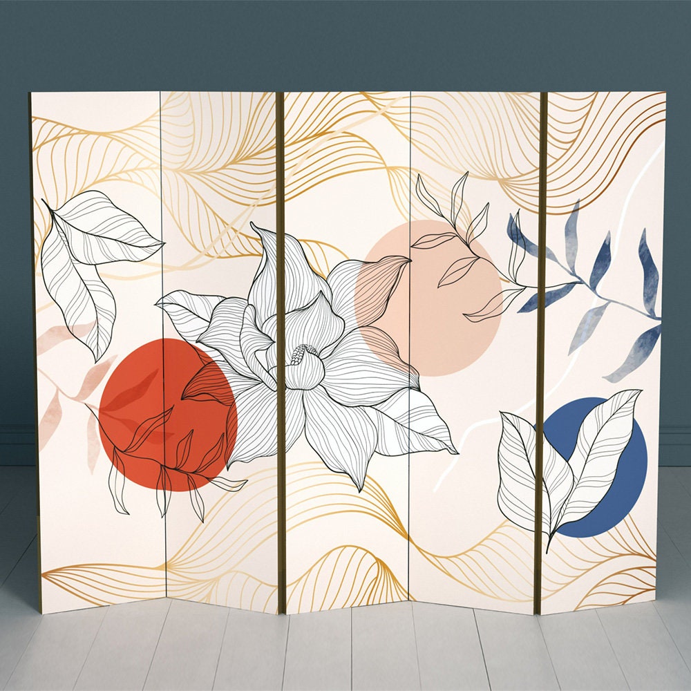 Minimalist Flower Room Divider Folding Screen Room Divider - Etsy