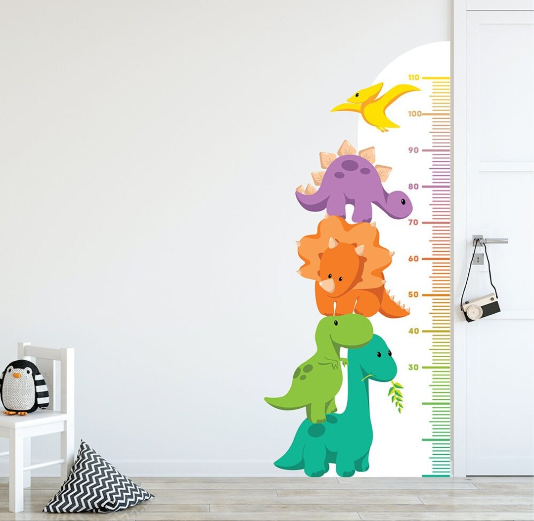 Dinosaurs Meter Wall Sticker Nursery Wall Decal Animals Wall Sticker ...