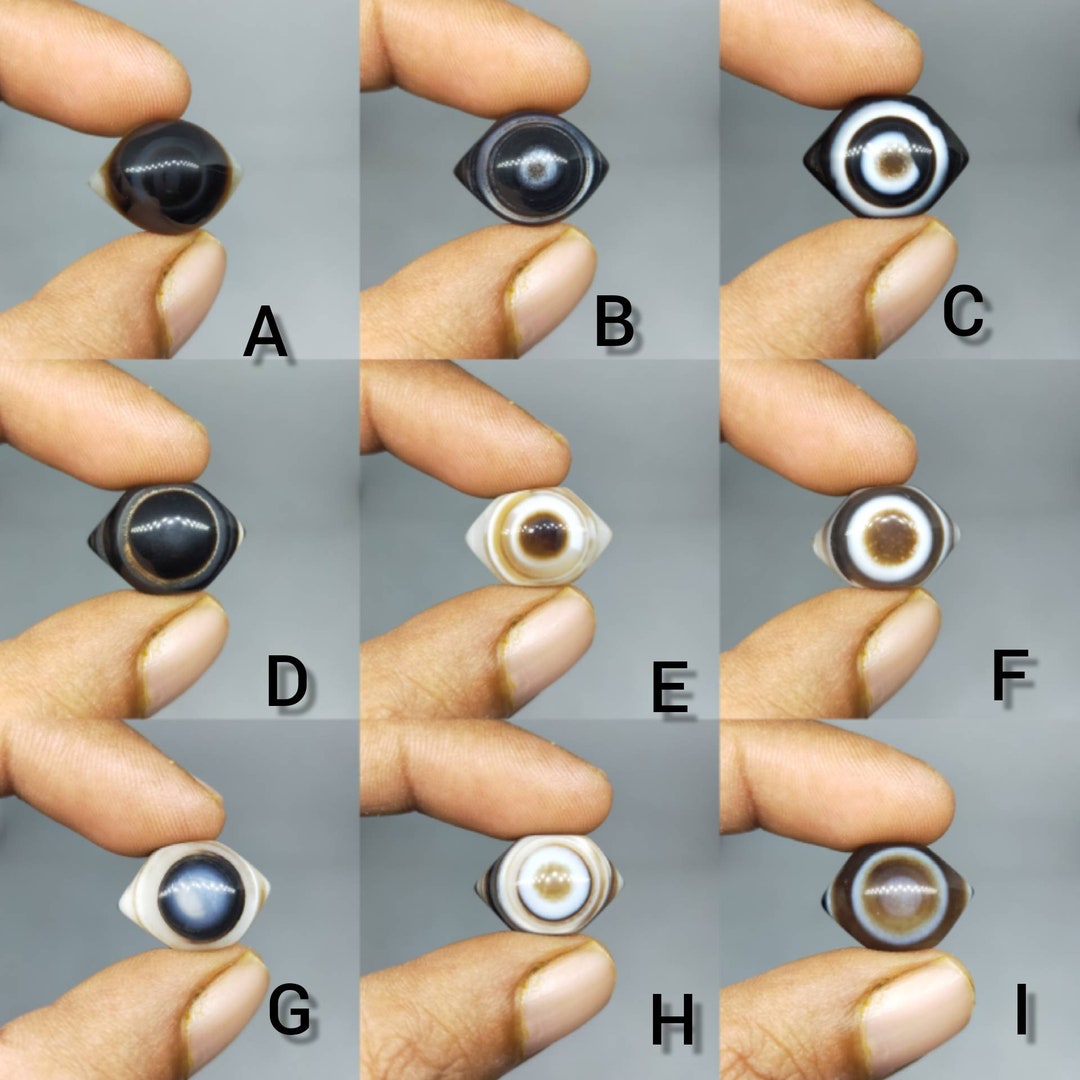 Natural Black Banded Agate Eyes Semi Precious Gemstone - Etsy