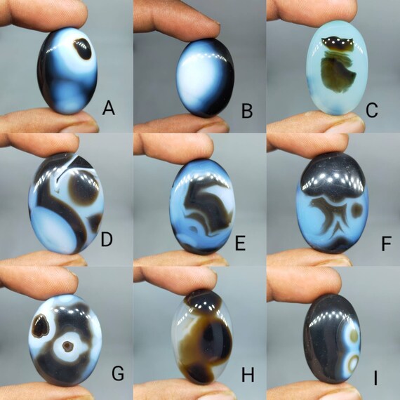 Natural Black Banded Agate Semi Precious Gemstone Handmade - Etsy