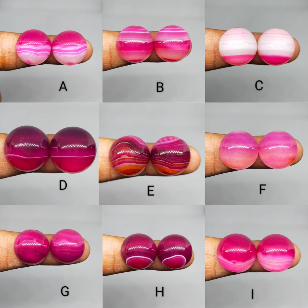 Natural Pink Banded Agate Semi Precious Gemstone Handmade - Etsy