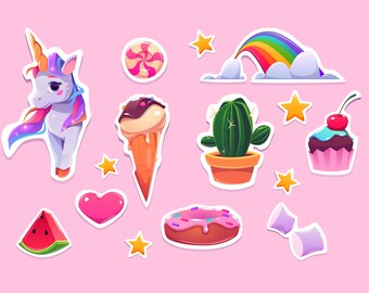 Digital Download Vector Set Stickers Jpeg Eps Editable - Etsy