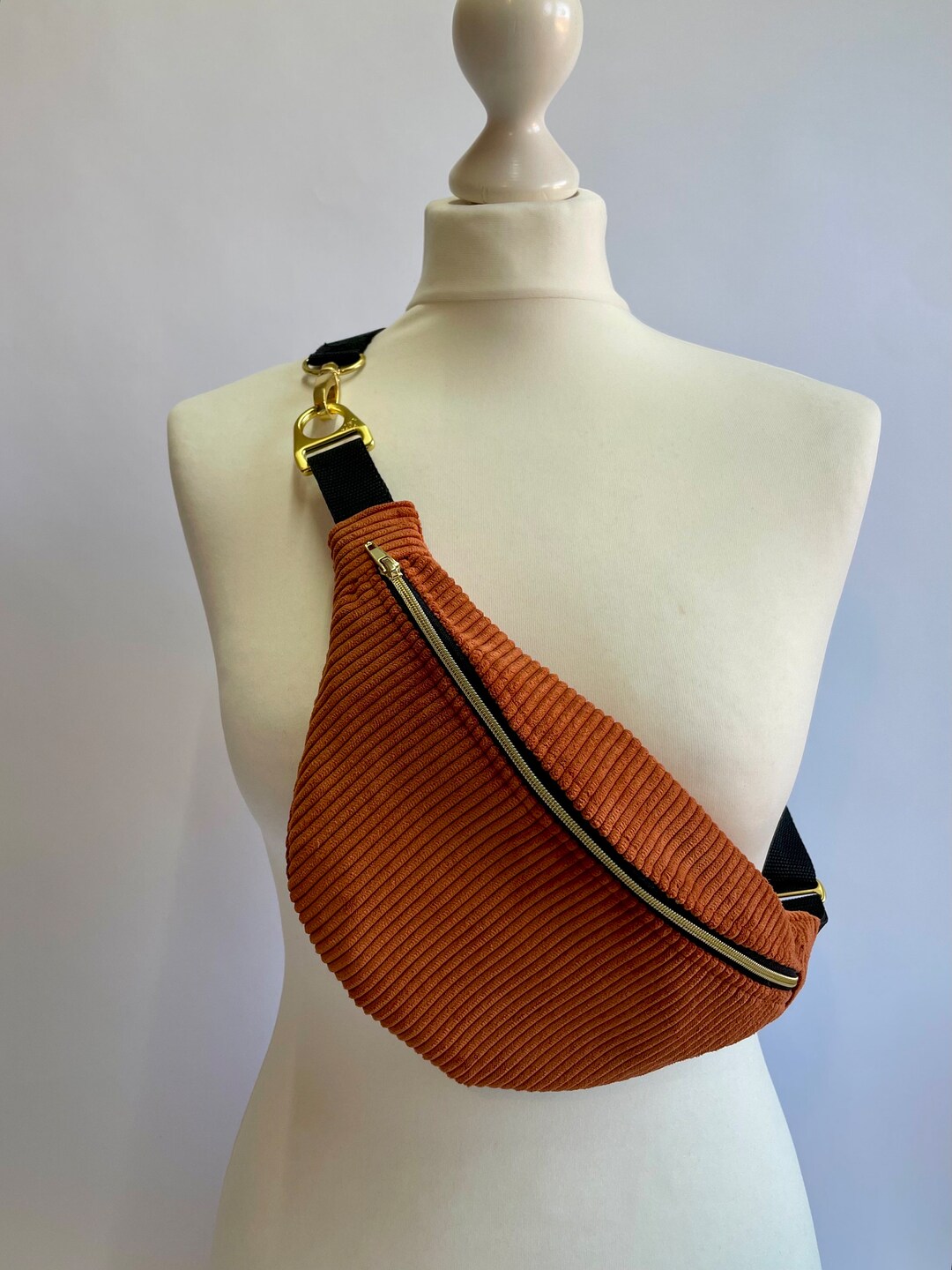 Crossbodybag 2.0 Redesigned Cut Belly Bag Handmade Hip Bag Cord Rust ...
