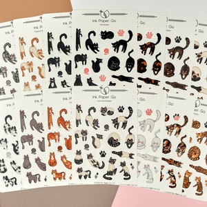 Standard Issue Kitties Kiss Cut Sticker Sheet | Cute Tabby Cat Stickers ...