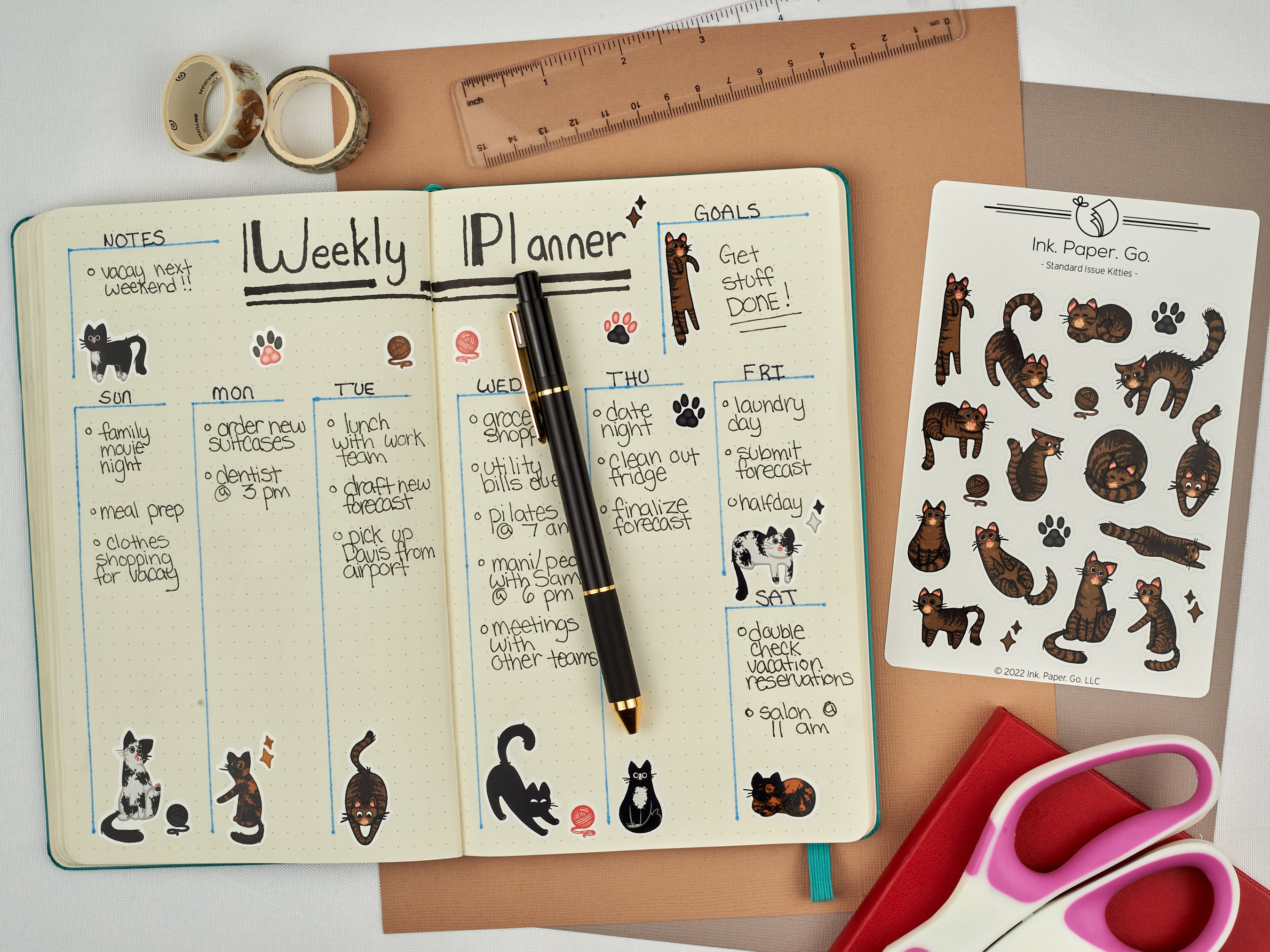 Standard Issue Kitties Kiss Cut Sticker Sheet Cute Tabby Cat - Etsy