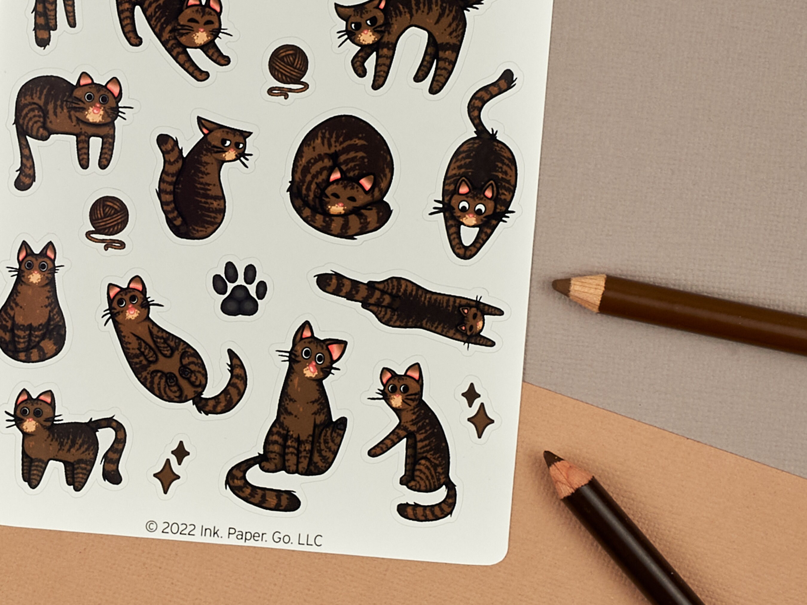 Standard Issue Kitties Kiss Cut Sticker Sheet Cute Tabby Cat - Etsy