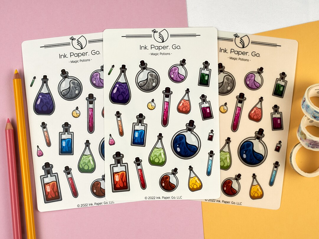 Magic Potions Kiss Cut Sticker Sheet | Halloween Stickers, Witch ...