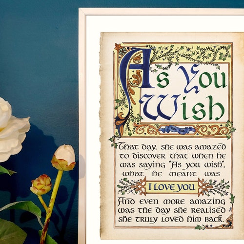 The Princess Bride Art Print Westley and Buttercup as - Etsy