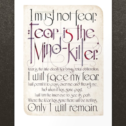Dune / Frank Herbert / Litany Against Fear Art Print - Etsy