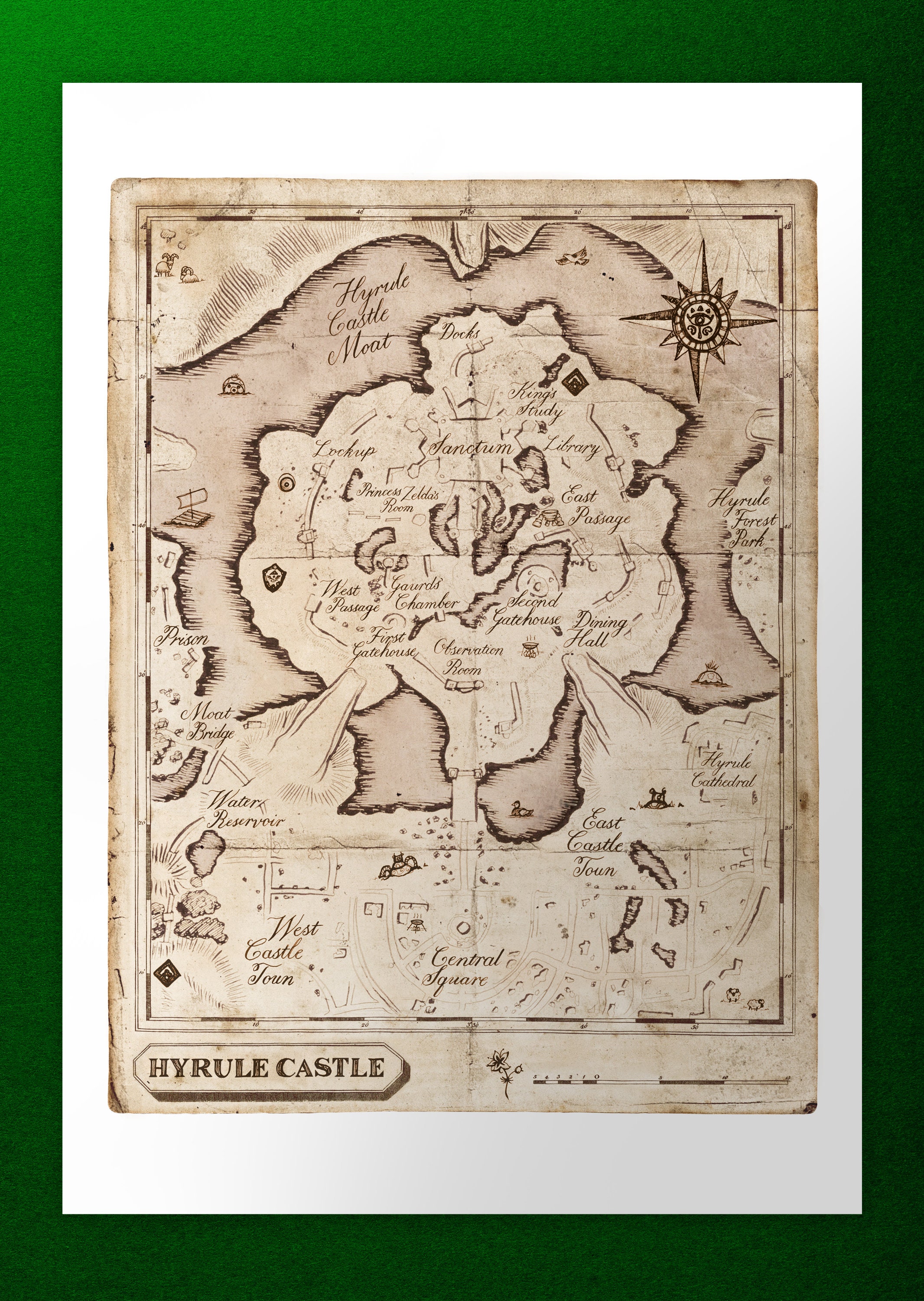 Zelda: Breath of the Wild Hyrule Castle Map Art Print A4 - Etsy UK