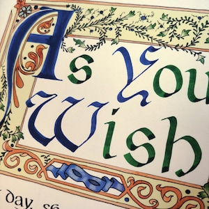 The Princess Bride as You Wish Quote Calligraphy Art Download ...