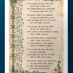 Lord of the Rings Tolkien "i Sit Beside the Fire and Think" Inspired A4 ...
