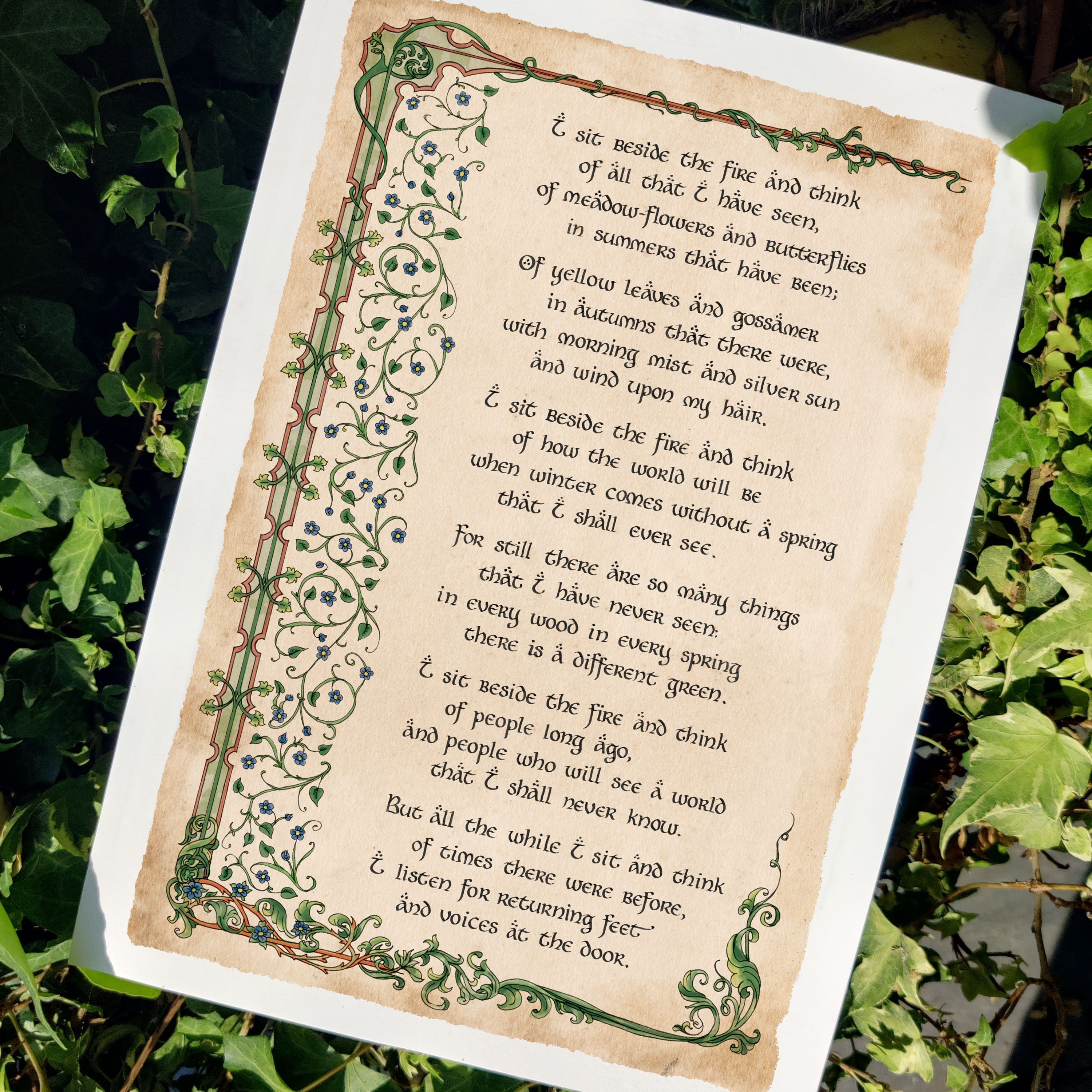 Lord of the Rings Tolkien "i Sit Beside the Fire and Think" Inspired A4 ...