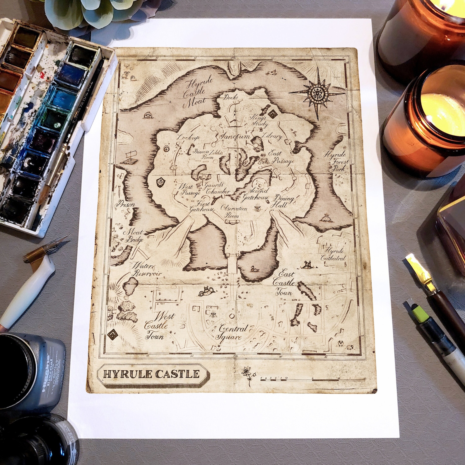 Zelda: Breath of the Wild Hyrule Castle Map Art Print A4 - Etsy UK