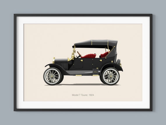 Ford Model T Car Posters Illustration Prints Wall Art for Kids - Etsy