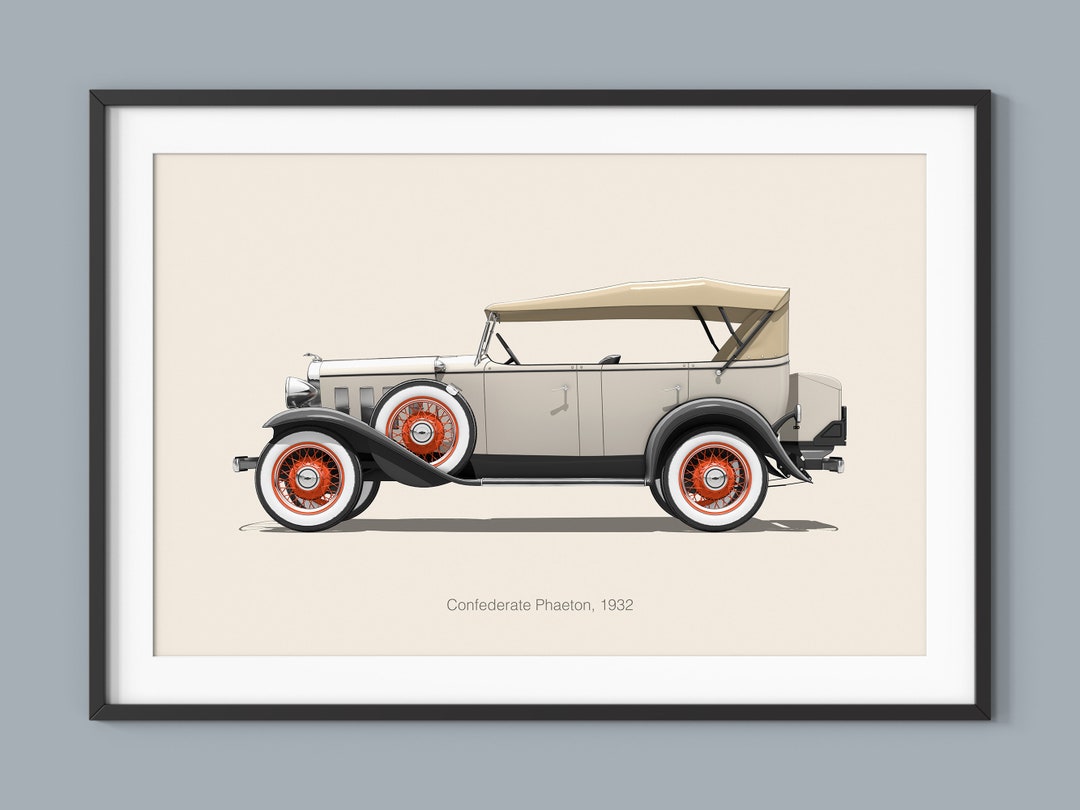 Chevrolet Confederate Posters Illustration Prints Wall Art for Kids ...