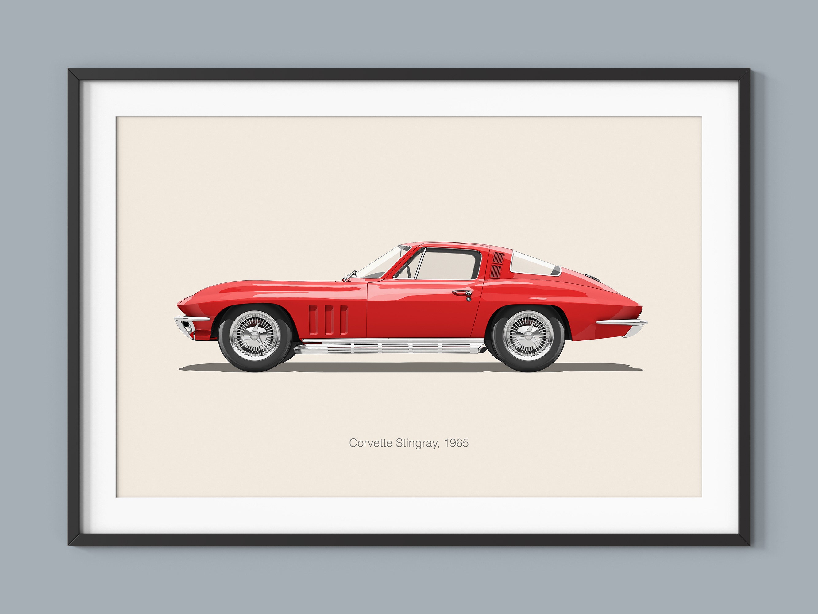 Chevrolet Corvette Car Posters Illustration Prints Wall Art - Etsy