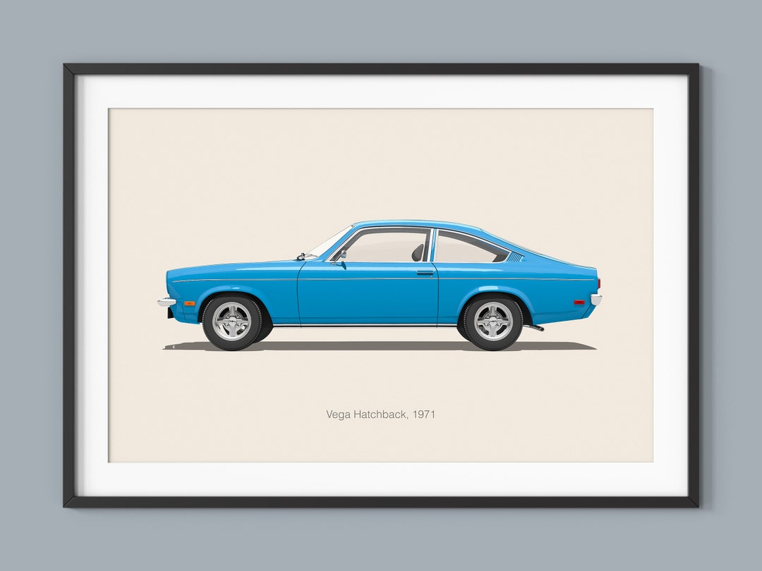 Chevrolet Vega Hatchback Illustration Art Print: Kids Room Decor - Etsy