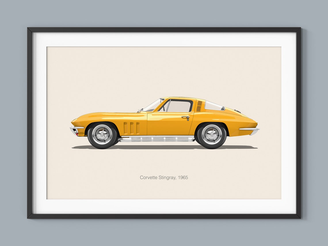 Chevrolet Corvette Car Posters Illustration Prints Wall Art - Etsy