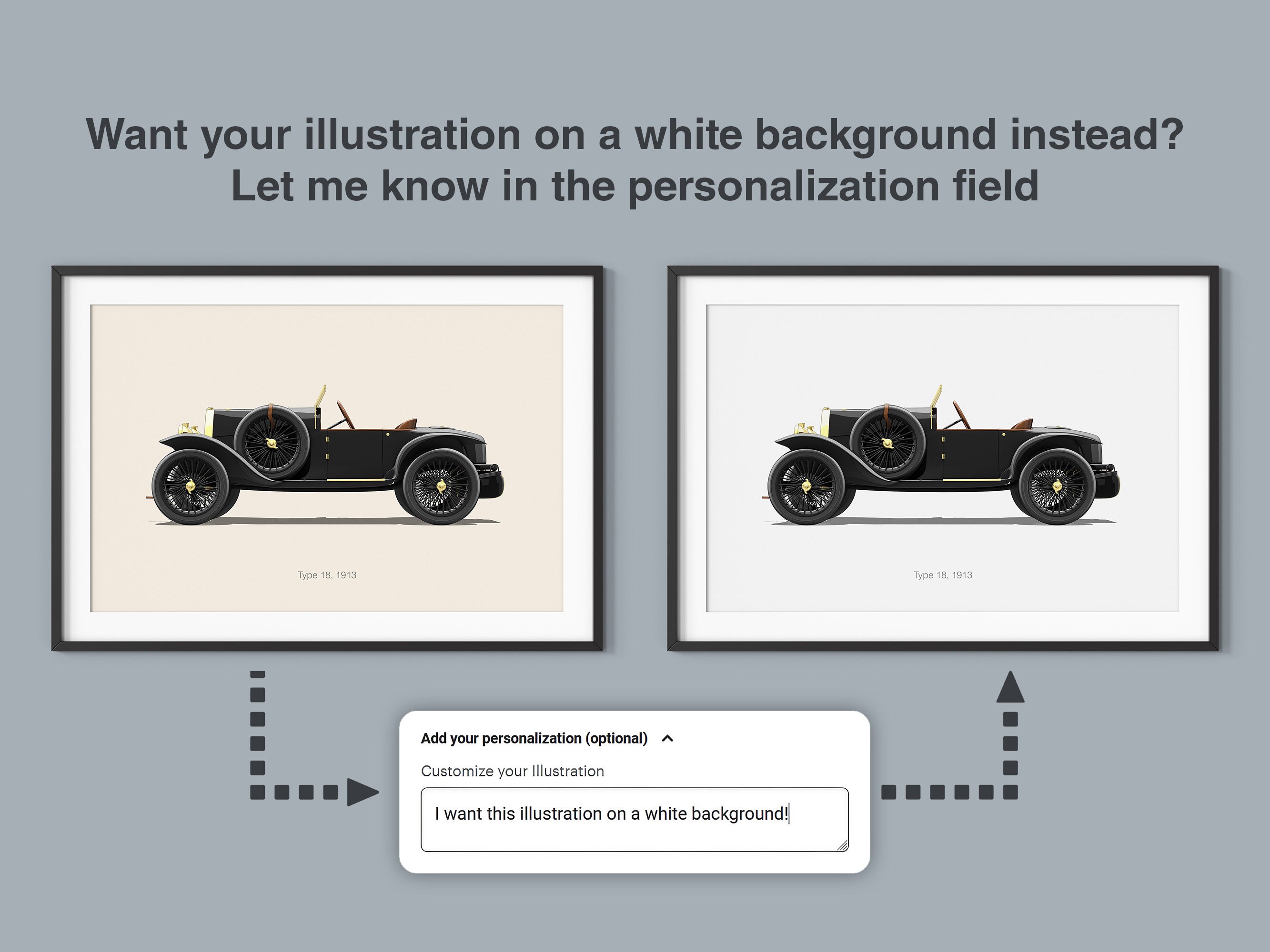 Bugatti Type 18 Car Posters Illustration Prints Wall Art for - Etsy