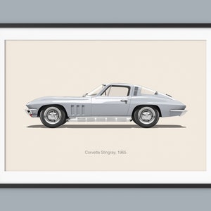 Chevrolet Corvette Car Posters Illustration Prints Wall Art - Etsy
