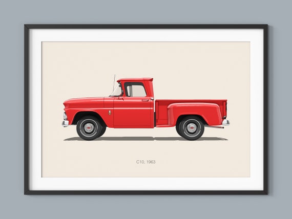 Chevrolet C10 Truck Posters Illustration Prints Wall Art for - Etsy