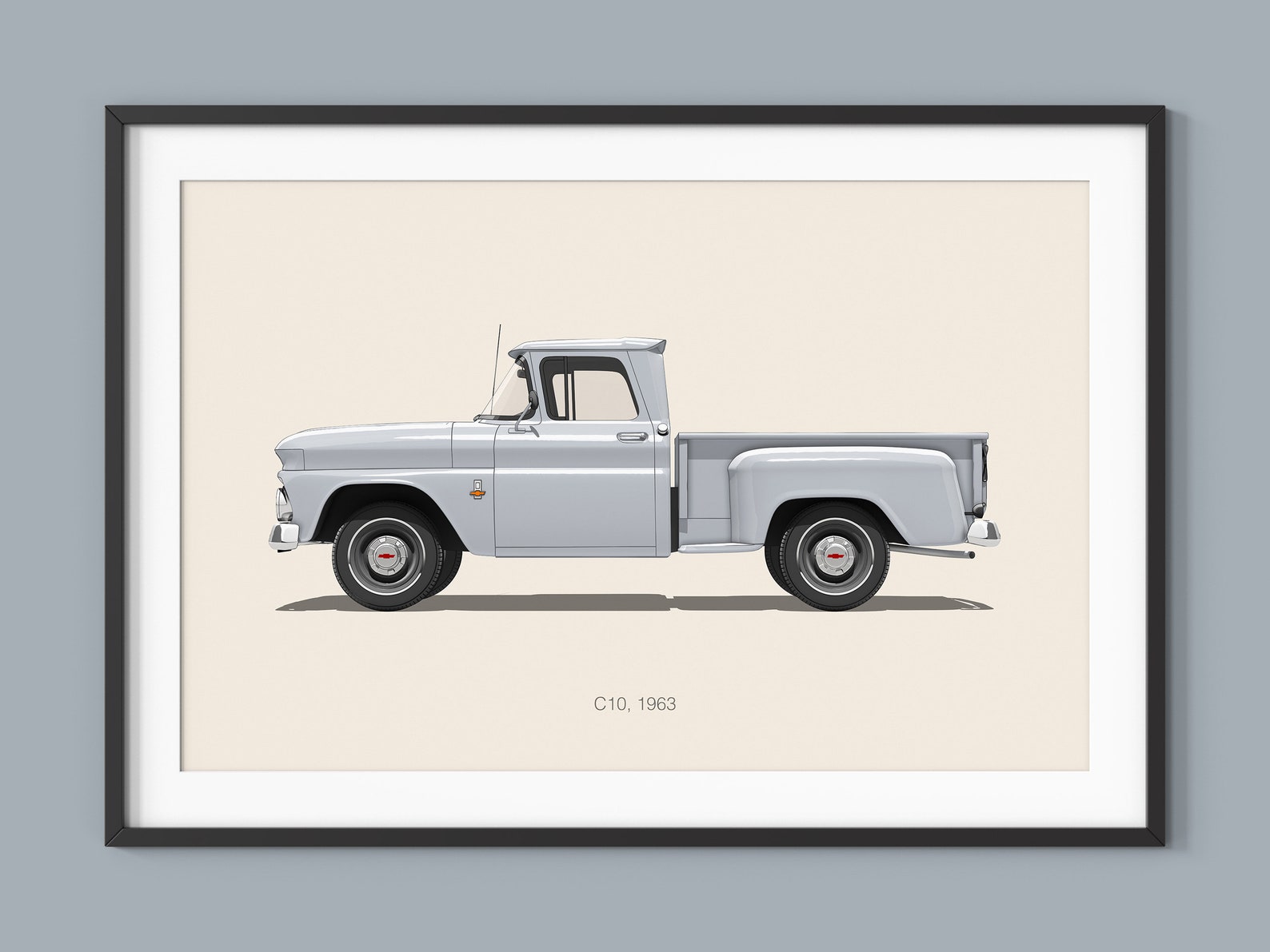 Chevrolet C10 Truck Posters Illustration Prints Wall Art for Kids Boys ...