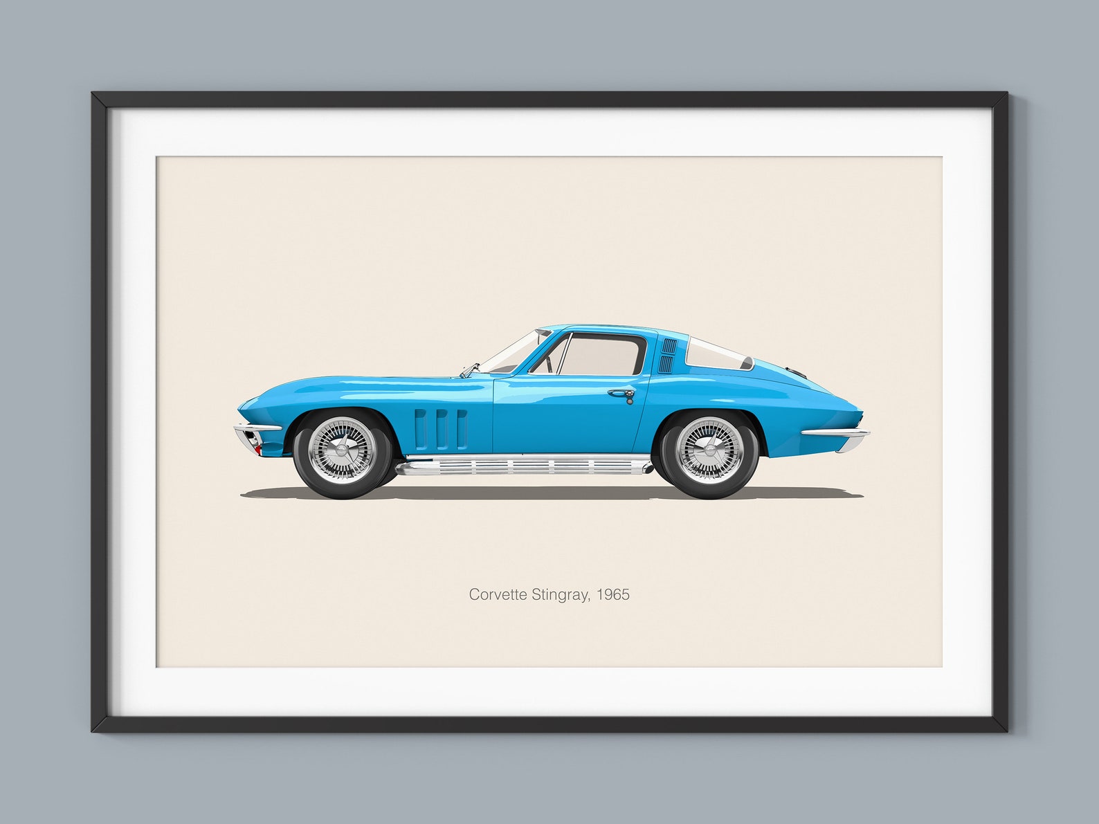 Chevrolet Corvette Car Posters Illustration Prints Wall Art - Etsy