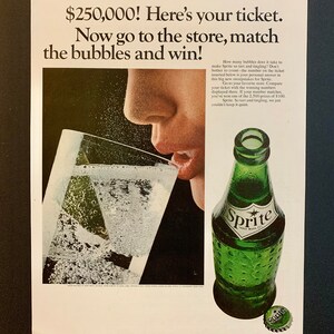 1960s Vintage Sprite Ads Several Styles Original Vintage Advertisements ...