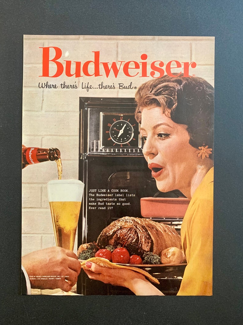 Vintage Budweiser Beer Ads Several Styles 1950s and - Etsy