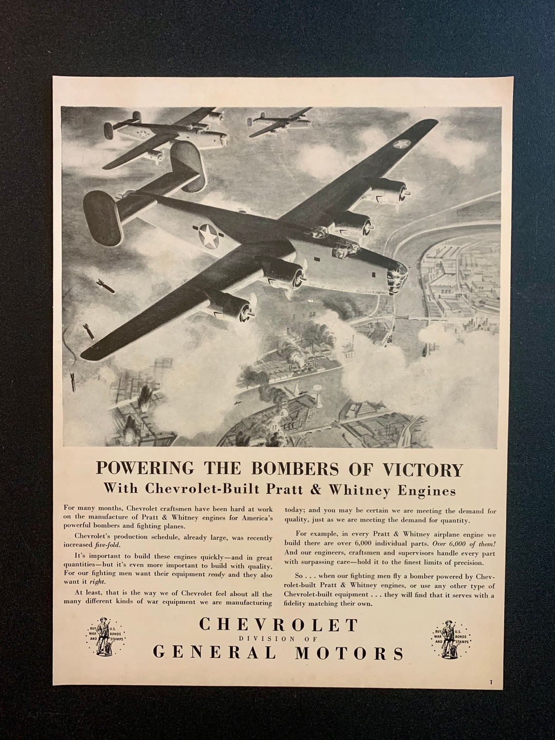 1943 Chevrolet WW2 Advertisement Original Vintage Chevy War - Etsy