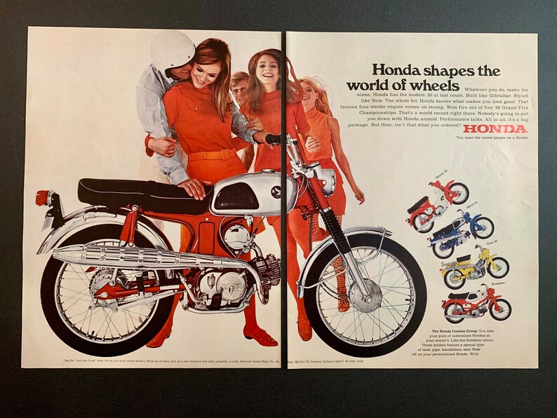 1967 Honda Motorcycle Dealer Advertisement Original Vintage - Etsy