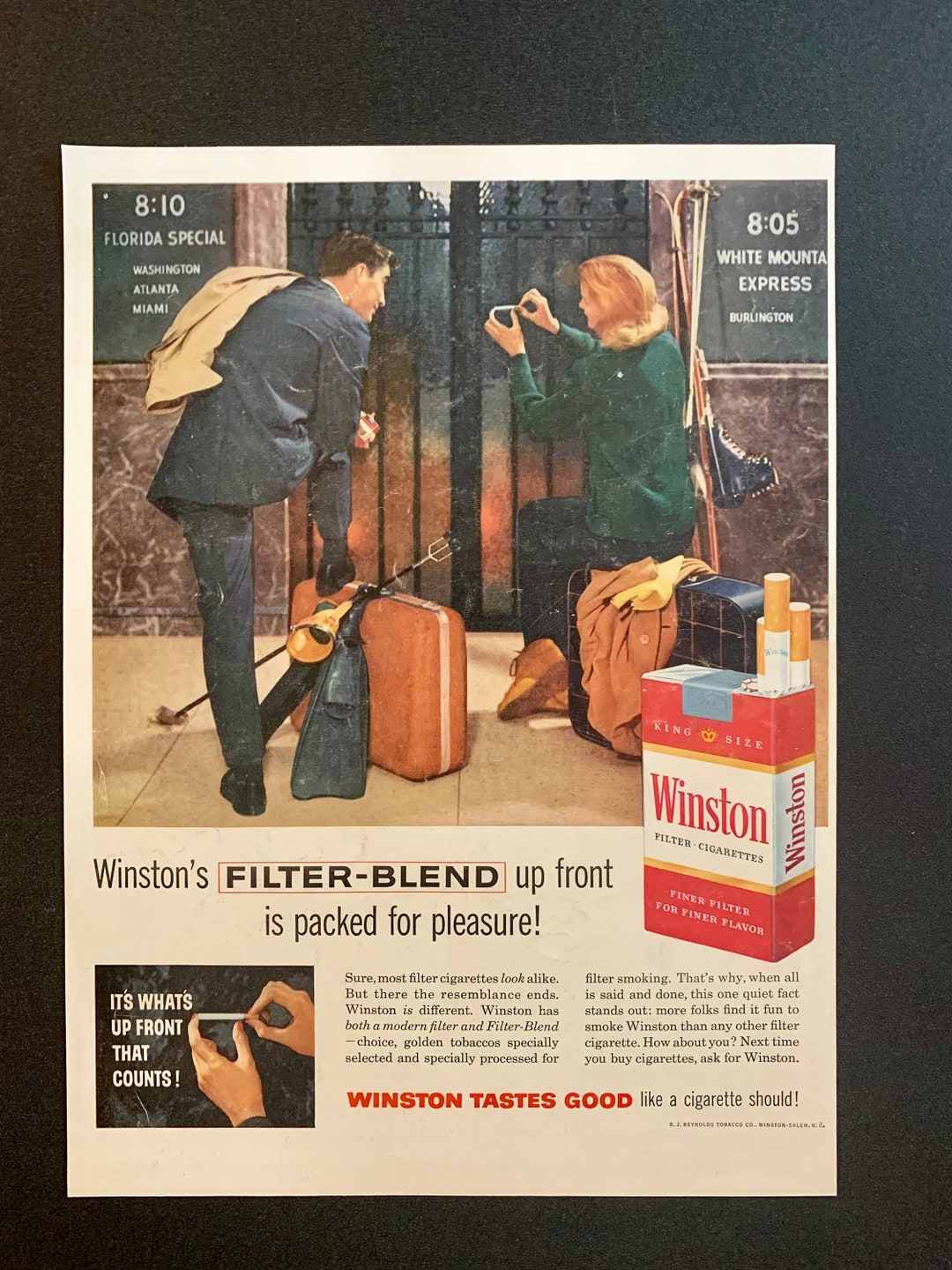 Vintage Winston Cigarettes Ads Several Styles 1950s and 1960s Original ...