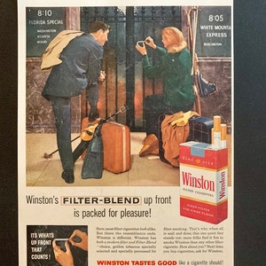 Vintage Winston Cigarettes Ads Several Styles 1950s and 1960s Original ...