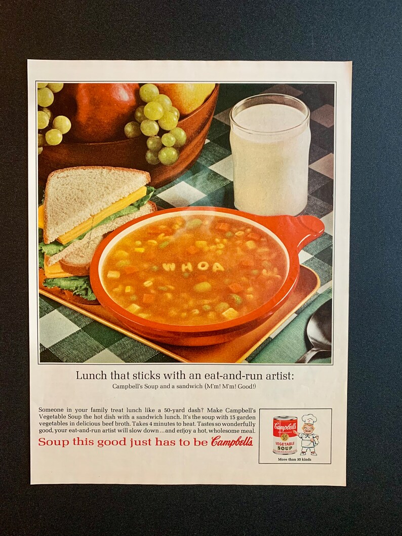 Vintage Campbells Soup Ads Several Styles 1950s and - Etsy
