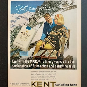 1960s Kent Cigarettes Smoking Ads Several Styles Original Vintage ...