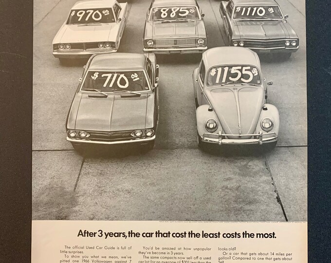 1969 Volkswagen VW Beetle Bug Ad Original Vintage Classic Car ...