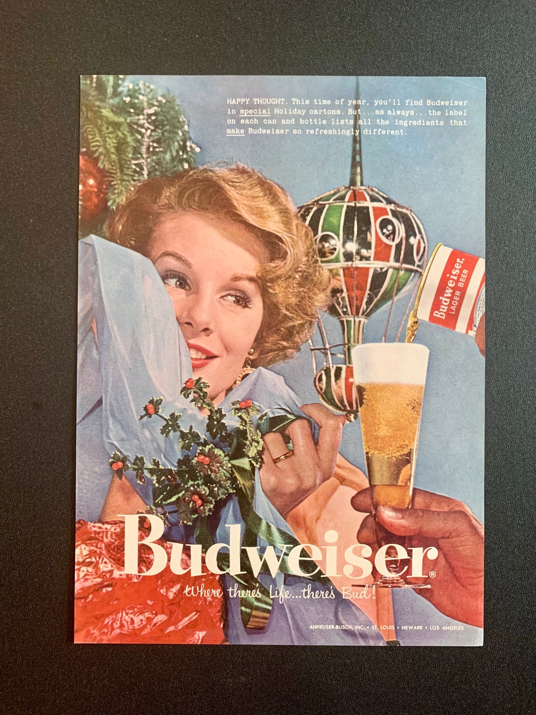 Vintage Budweiser Beer Advertisements Several Styles 1950s and 1960s ...